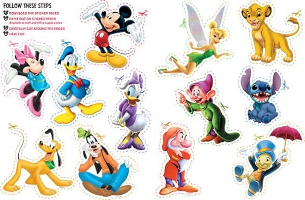 FREE Downloadable Disney Characters And Cheap Sticker Paper