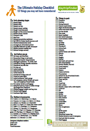 Get The Ultimate Holiday Checklist: 137 Things You May Forgotten (With ...